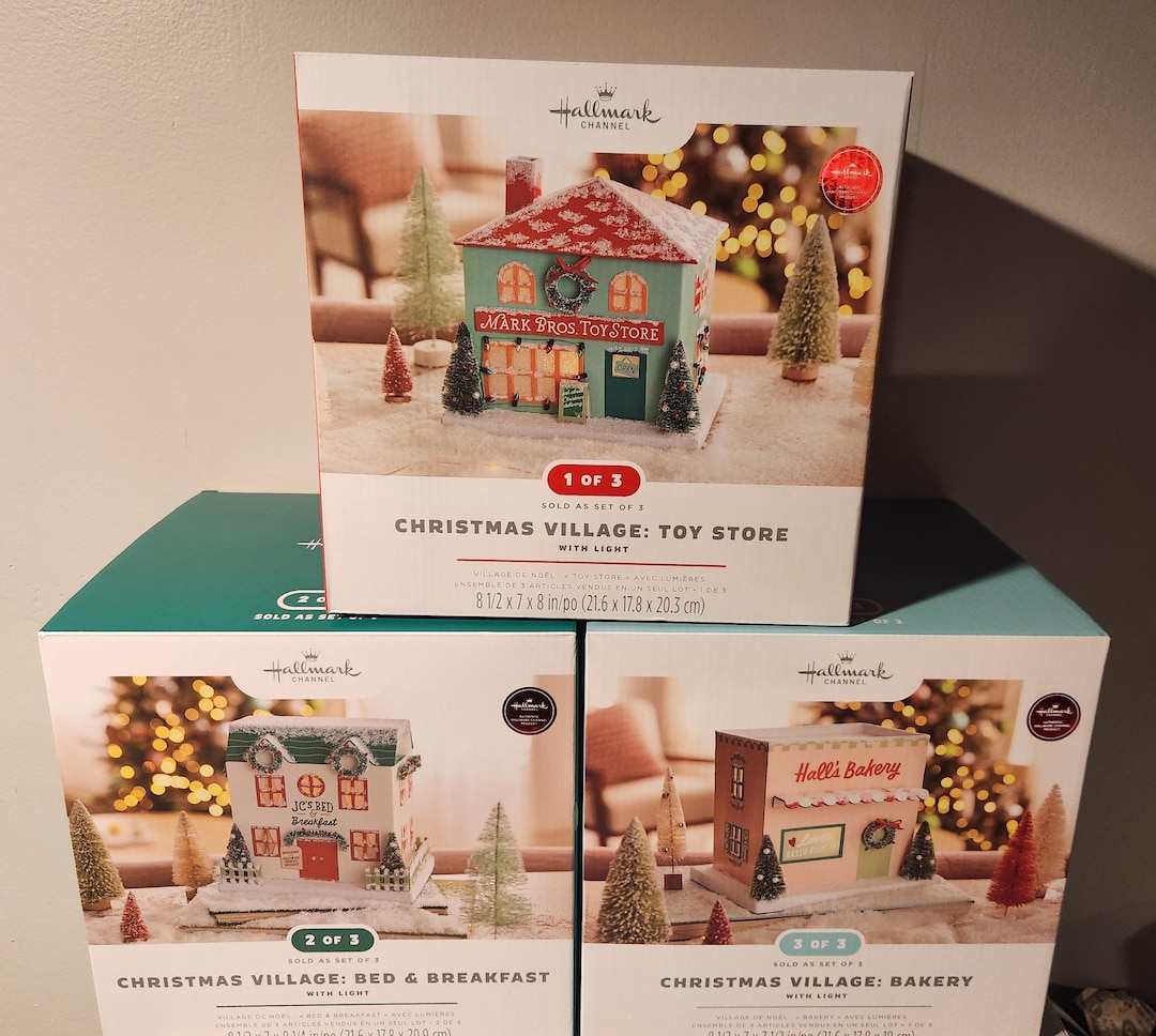 Hallmark Channel Christmas Village With Lights, Set of 3 2022 ...