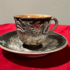 Dragonware Moriage Teacup and Saucer Raised Dragon, Hand-painted ...