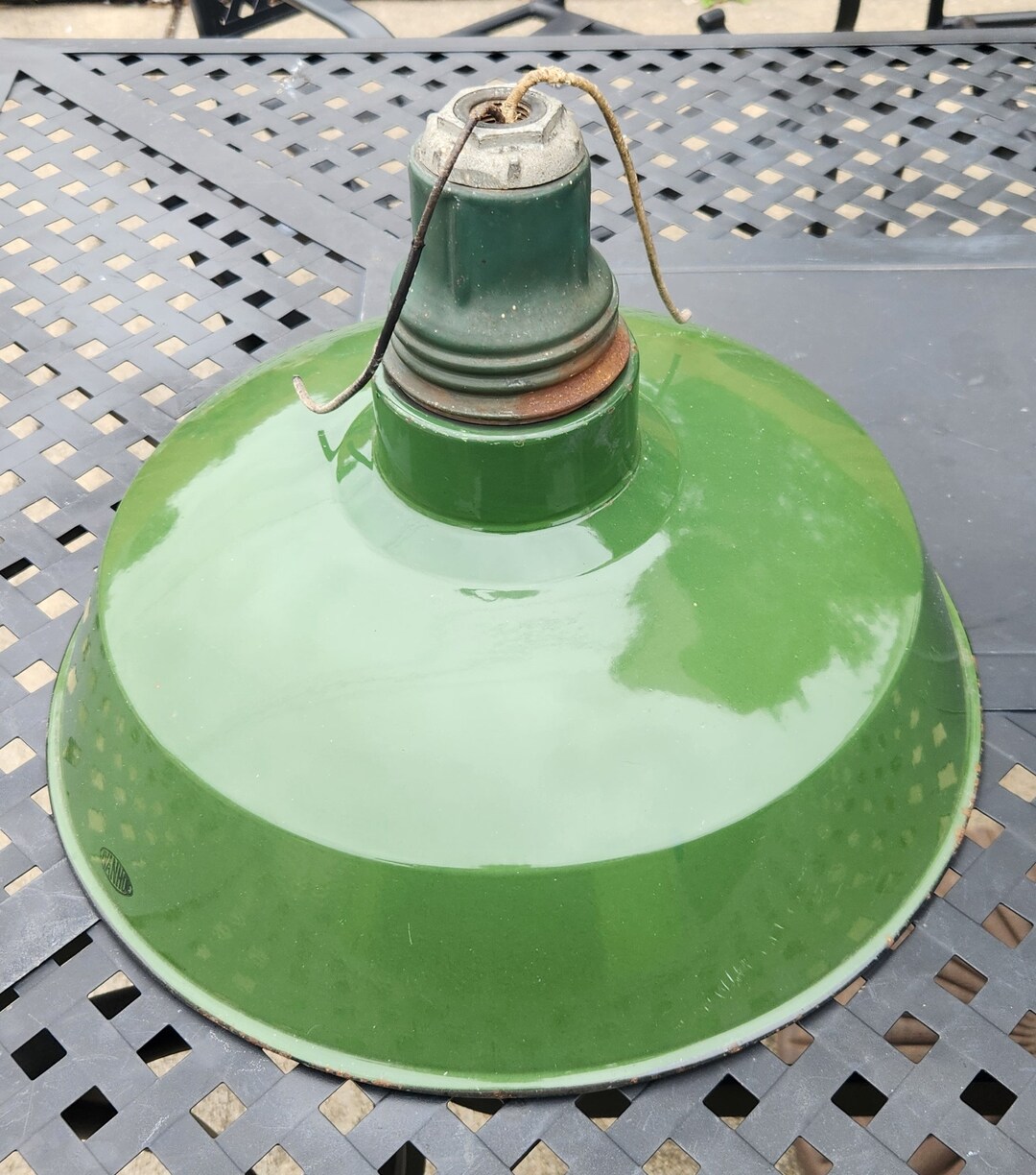 Vintage Ivanhoe Industrial Green Porcelain Light Lamp Shade - Etsy