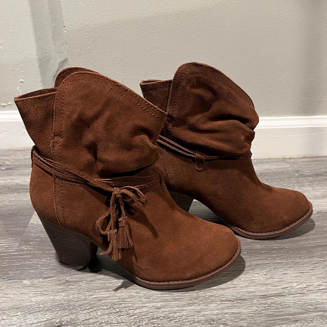 Bakers Boots Suede Leather Brown Tan Womens Size 7.5 Vintage With ...