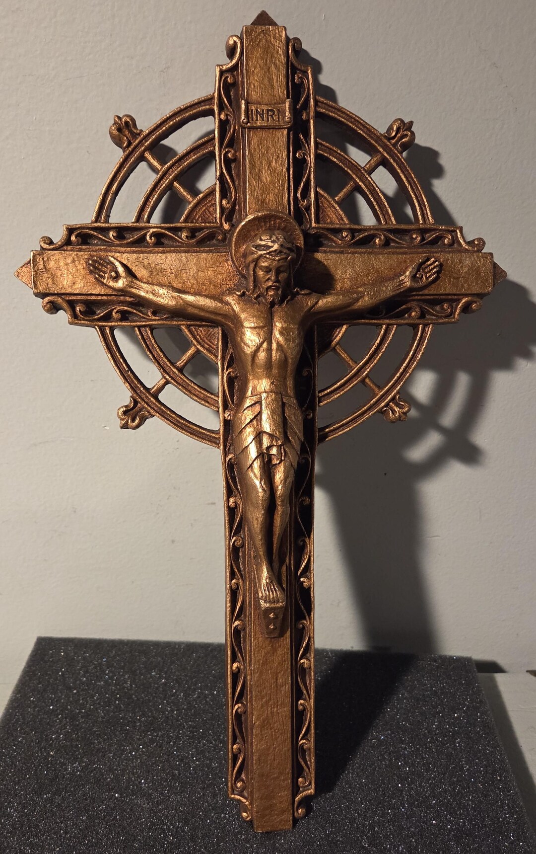 Vintage Wood /bronze Colored Intricate Detailed Crucifix - Etsy