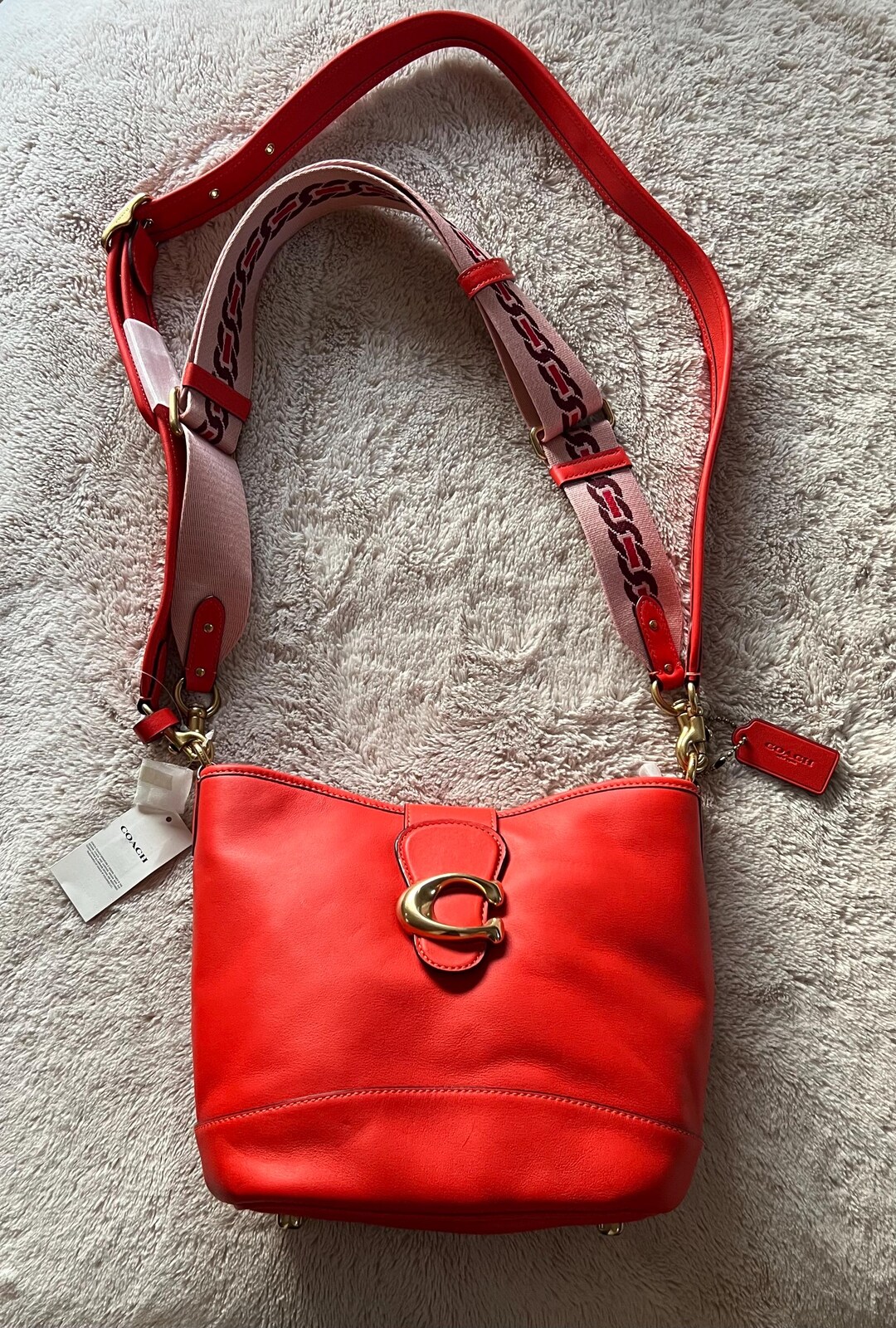 Coach Tali Leather Bucket Bag Red Orange With Tag and Dust Bag - Etsy