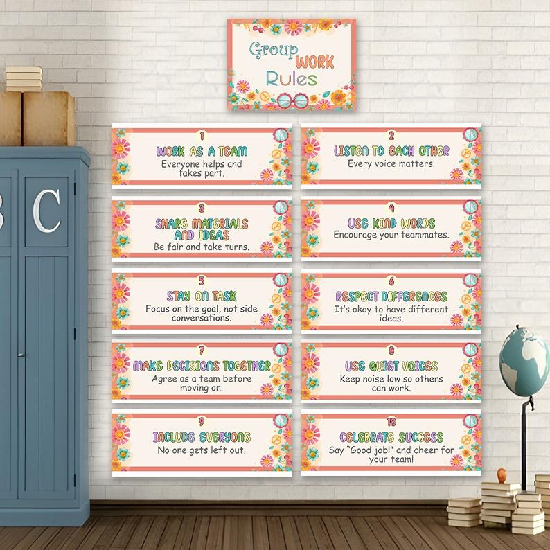 Group Work Rules Posters | Teamwork Classroom Posters | Cooperative ...