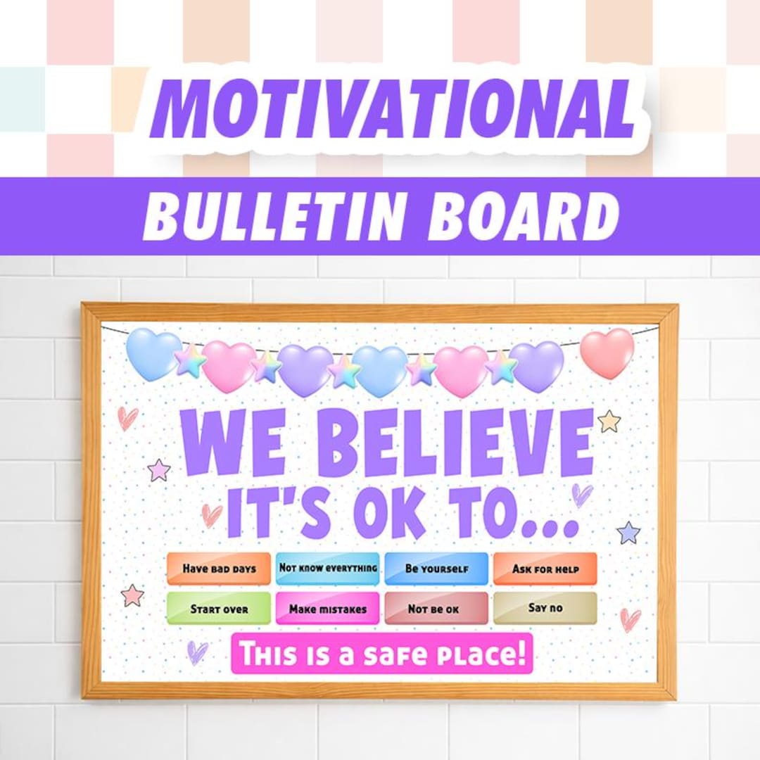 Motivational Bulletin Board | SEL Classroom Decor | Growth Mindset ...