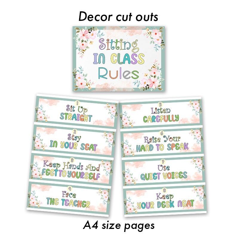 Sitting Rules in Class Posters | Classroom Behavior Posters | Desk ...