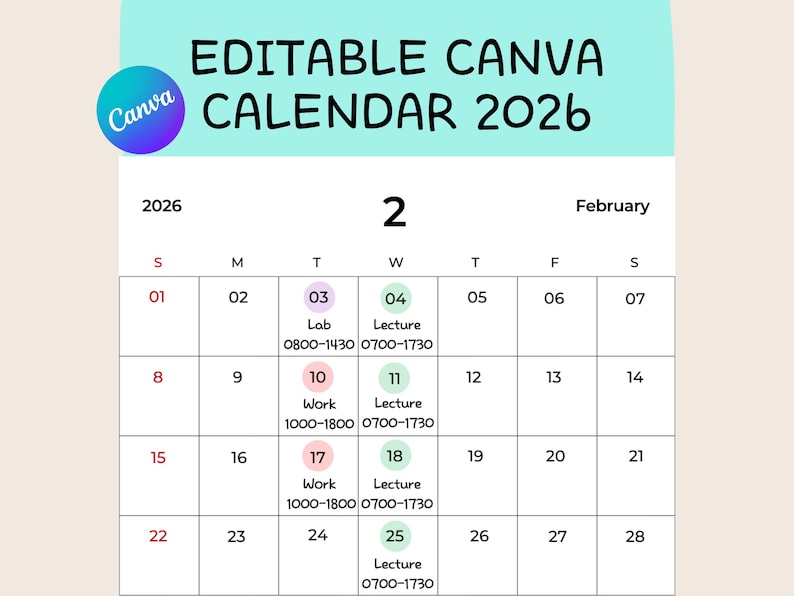 FEBRUARY 2026 | Editable Canva Template - Etsy