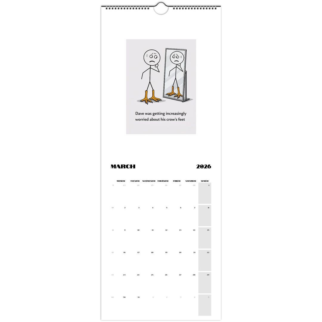 Dave the Stick Man – A Funny Illustrated Wall Calendar - Etsy