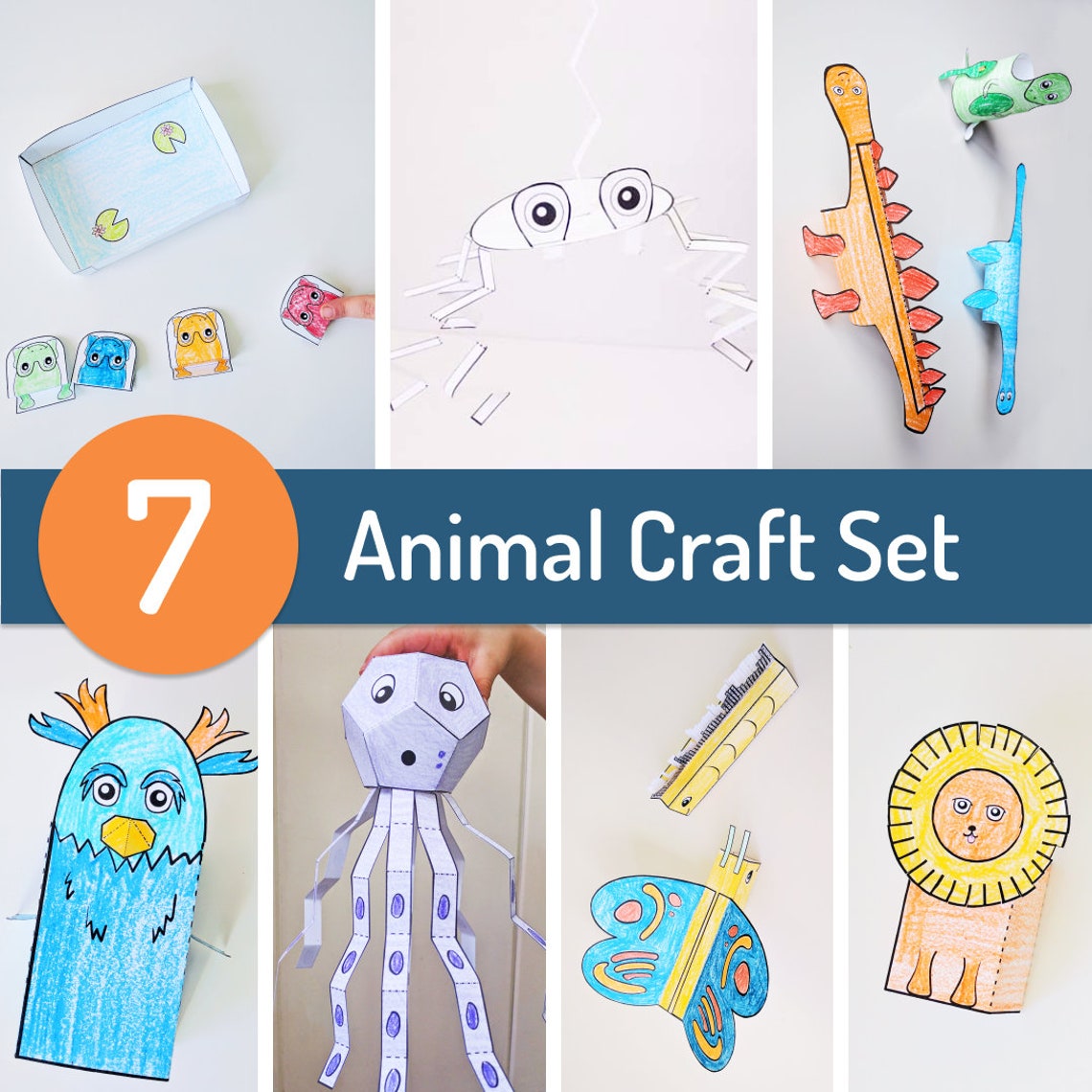 Animal Craft Set - 7 Printable Papercrafts - Etsy