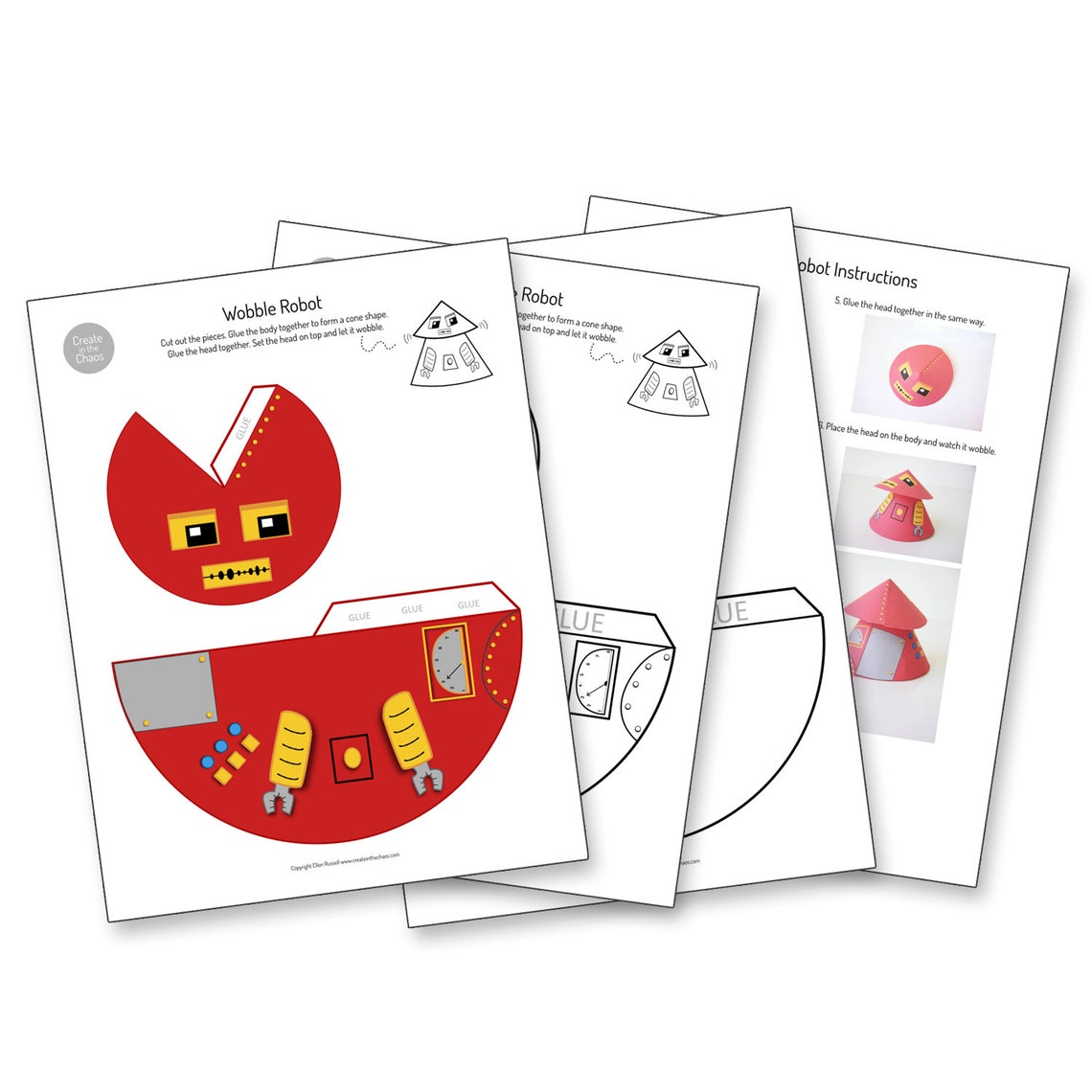 Robot Craft Printable to Download - Etsy