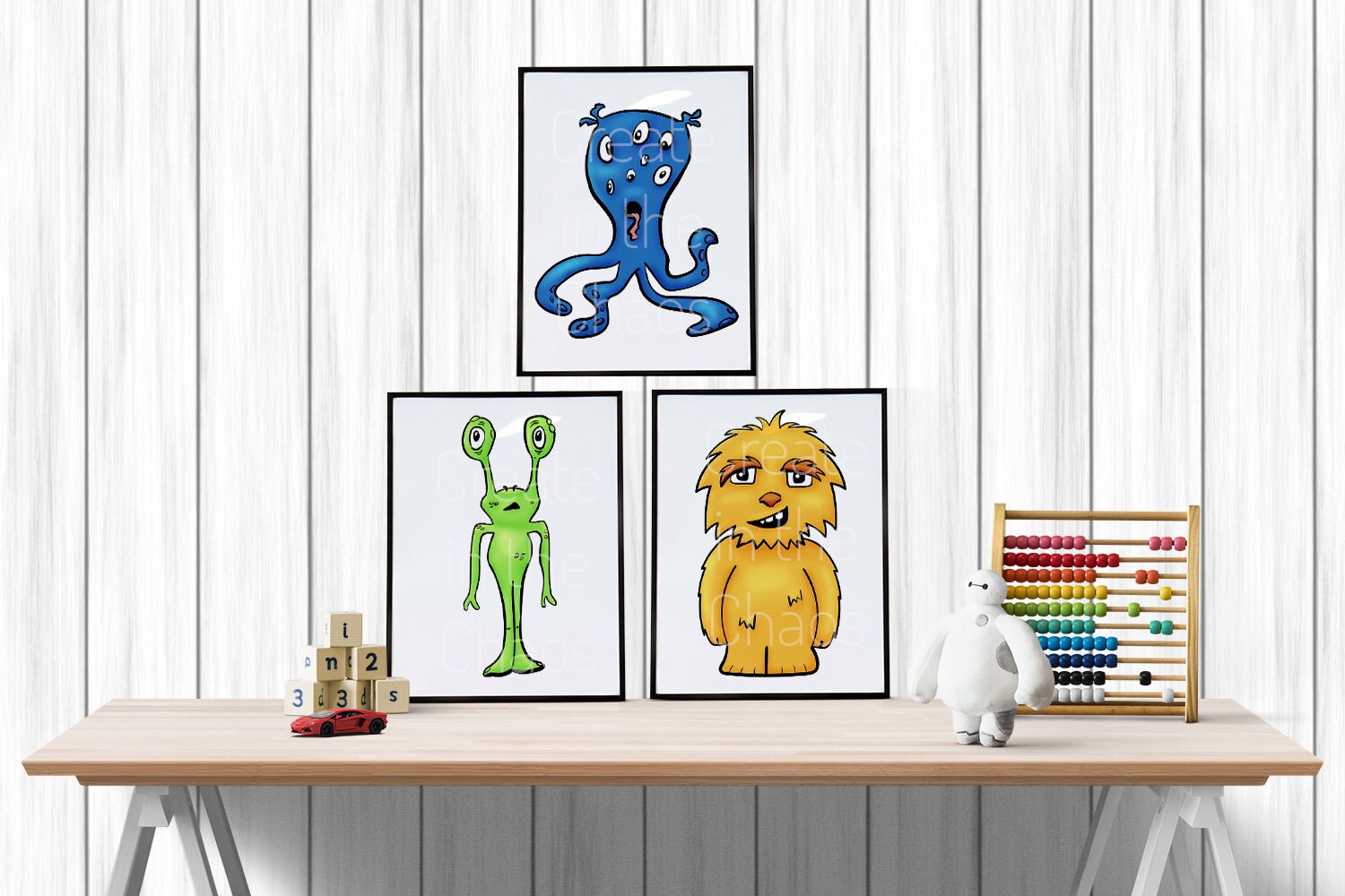 Printable Monster Art Prints Set of 3 Silly and Cute - Etsy
