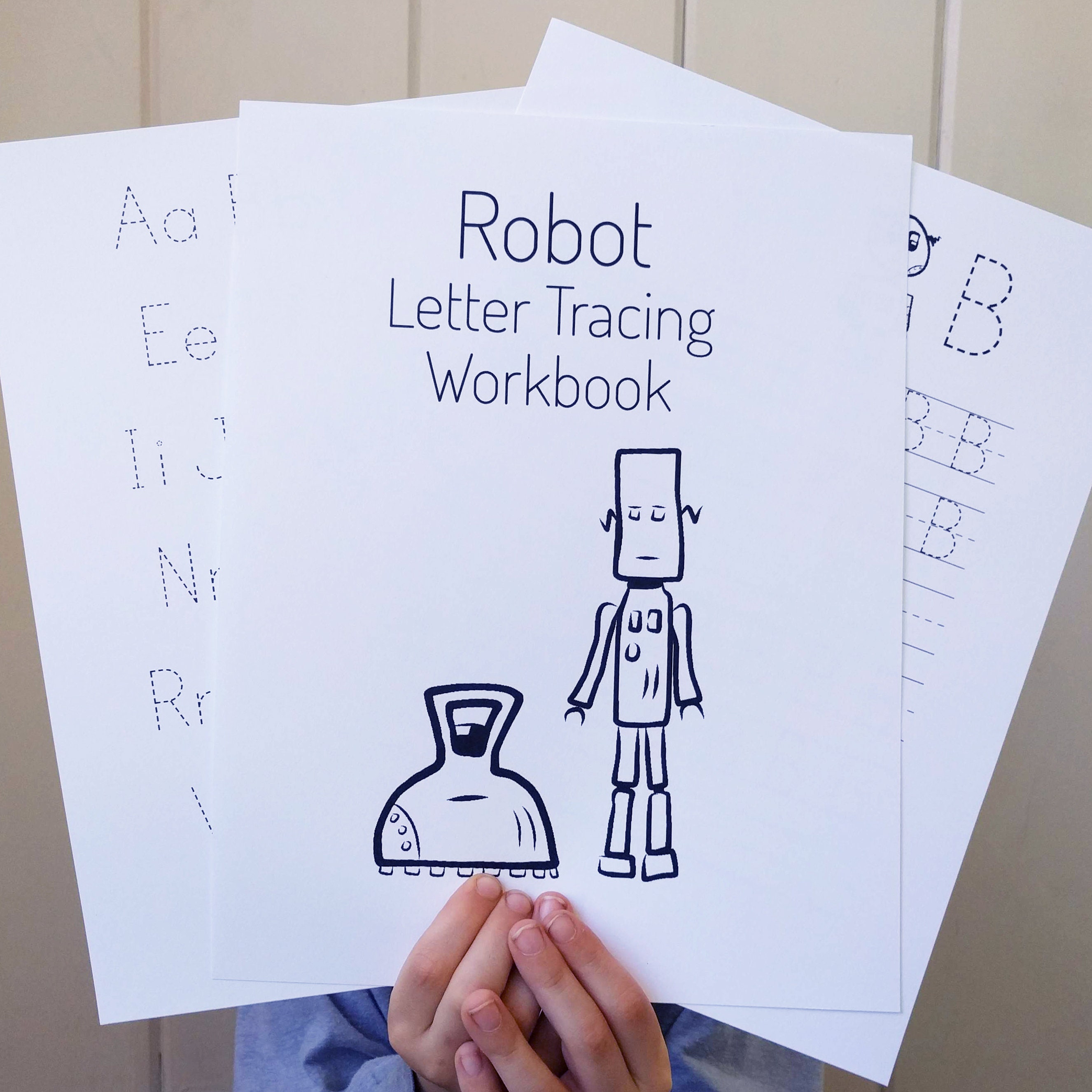 Letter Tracing Workbook With Robots - PDF Download - Etsy