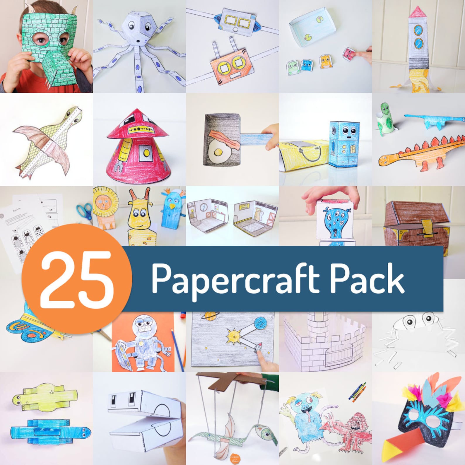 Printable Papercraft Pack - Toys, Robots, Dinosaurs, and More! - Etsy