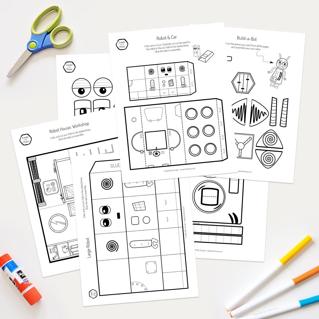 Printable Robot Craft Pack - Set of 5 Robot Papercrafts - Etsy