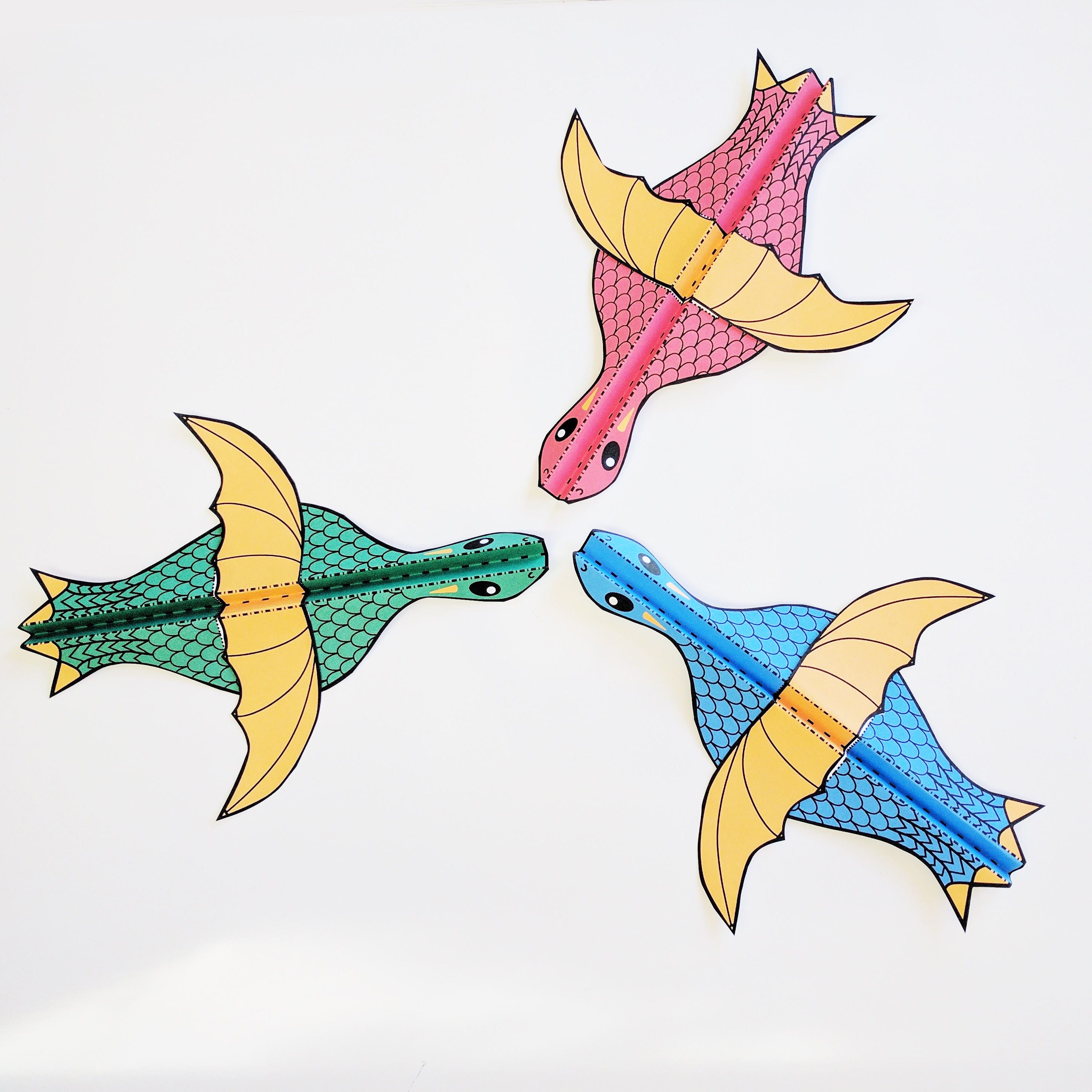 Dragon Paper Airplane Craft – Kids DIY Activity, Printable Template ...