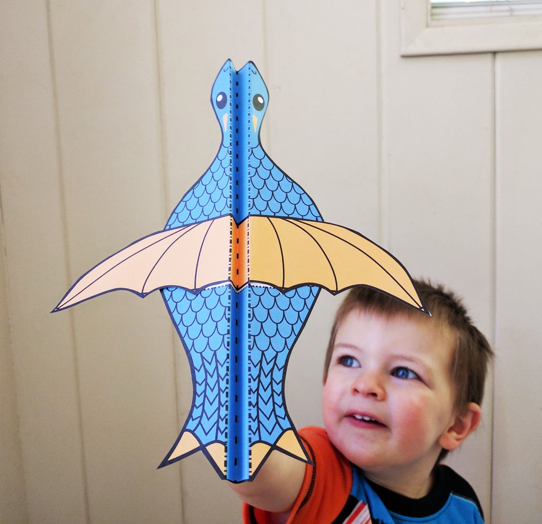 Dragon Paper Airplane Craft – Kids DIY Activity, Printable Template ...