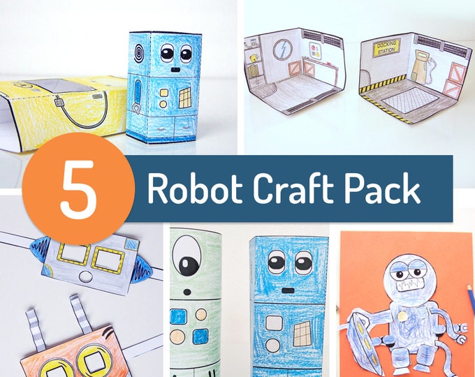 Printable Robot Blocks - Craft Kit for Kids - Etsy Canada