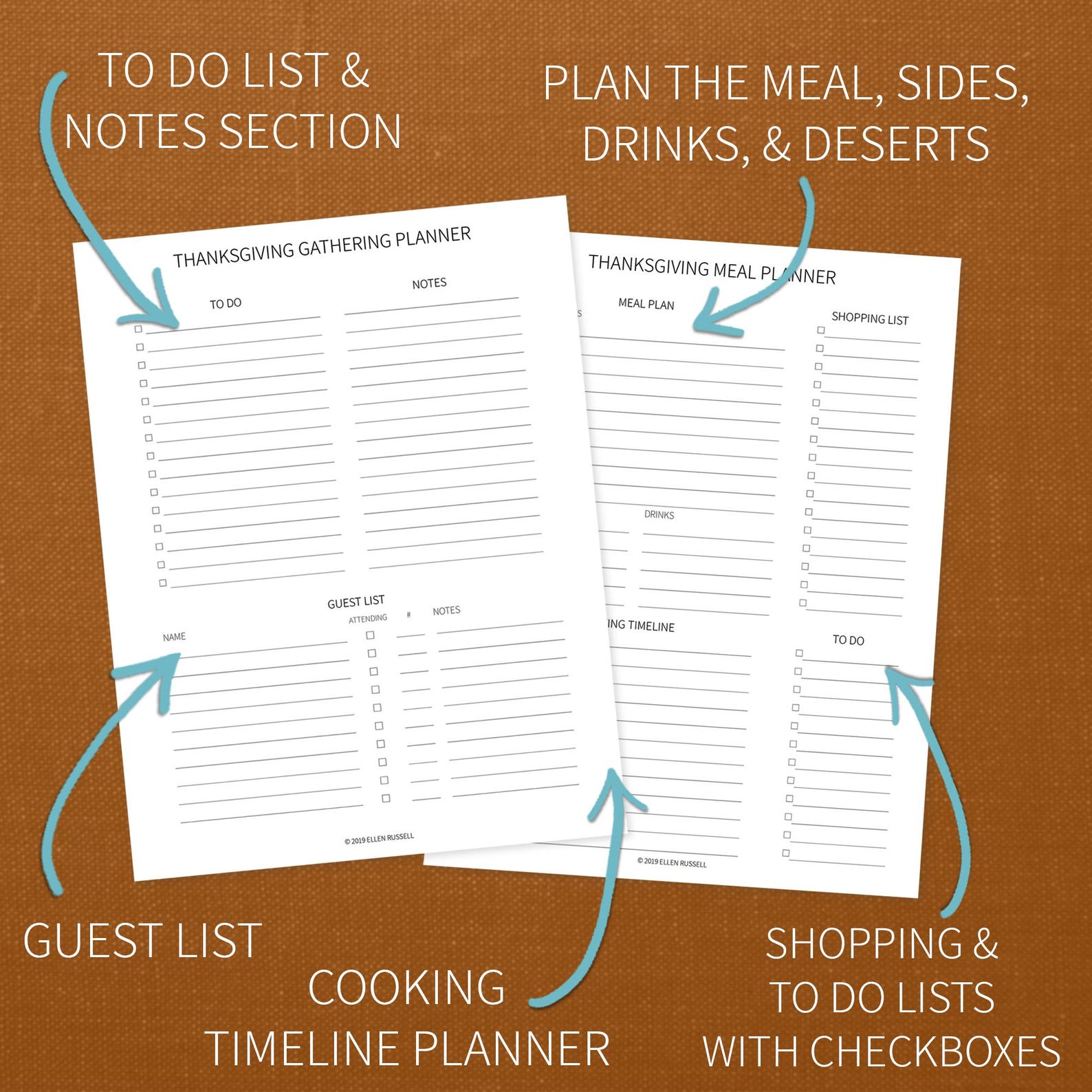 Printable Thanksgiving Planner Bundle - Etsy