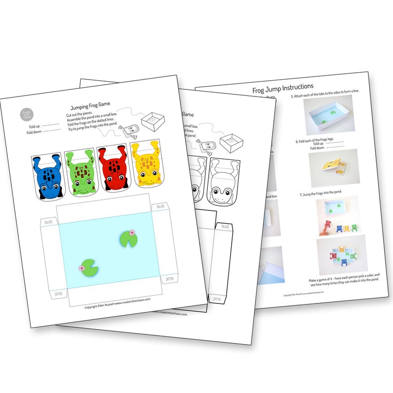 Printable Game - Frog Jump Craft - Etsy