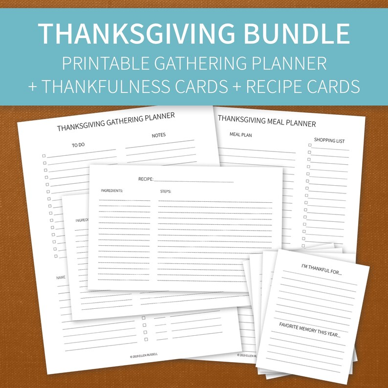 Printable Thanksgiving Planner Bundle - Etsy