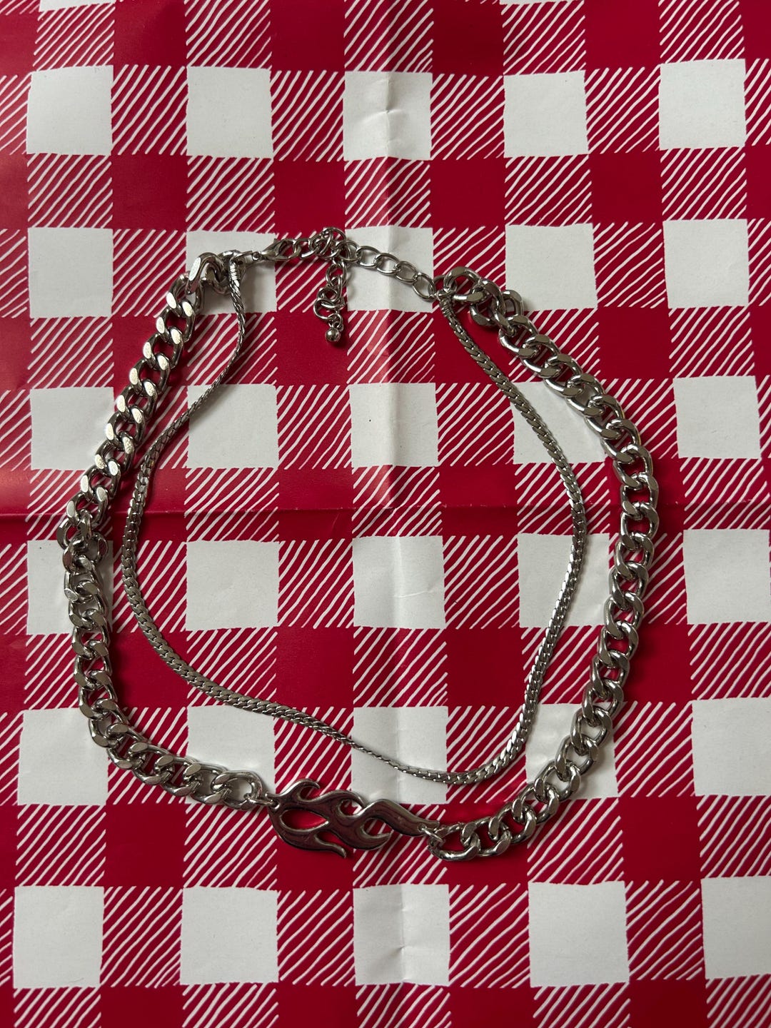 Heat Silver Chain Necklace - Etsy