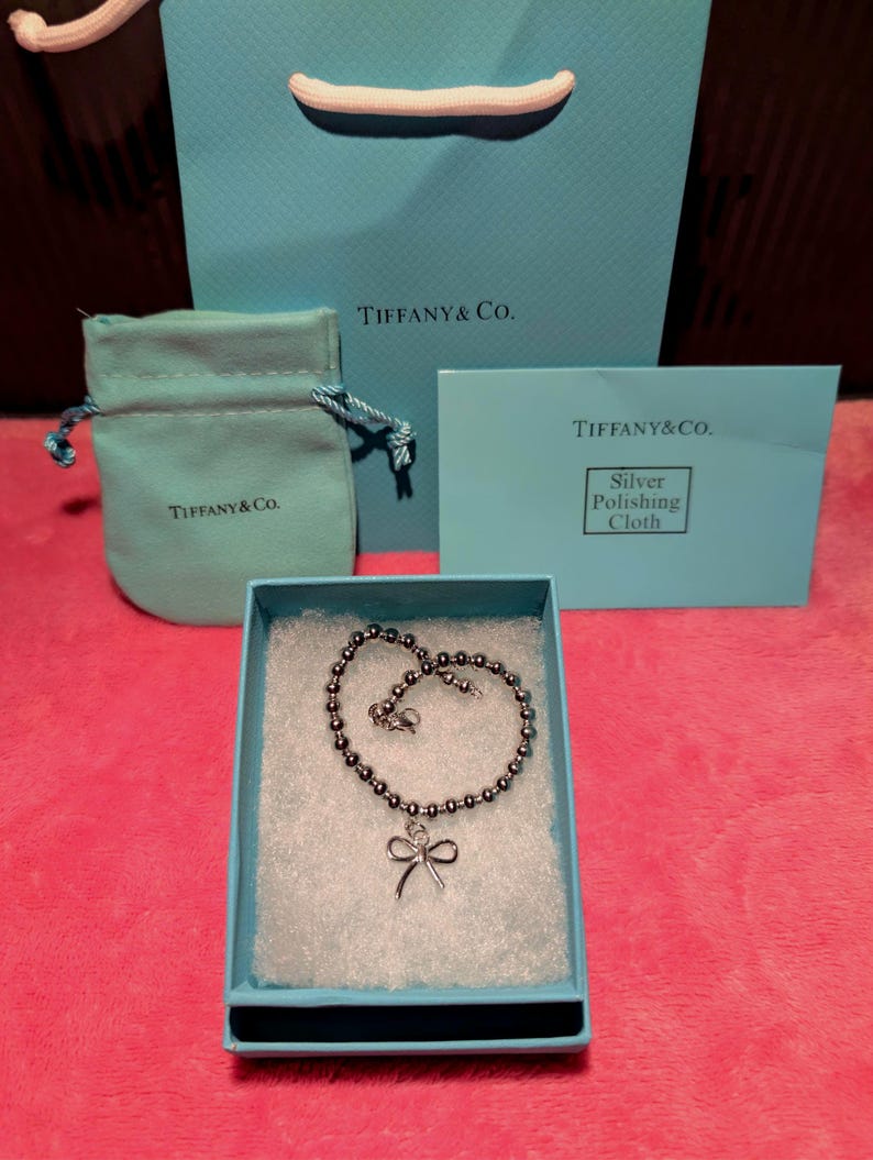 Tiffany&co Silver Bracelet With Bow - Etsy UK