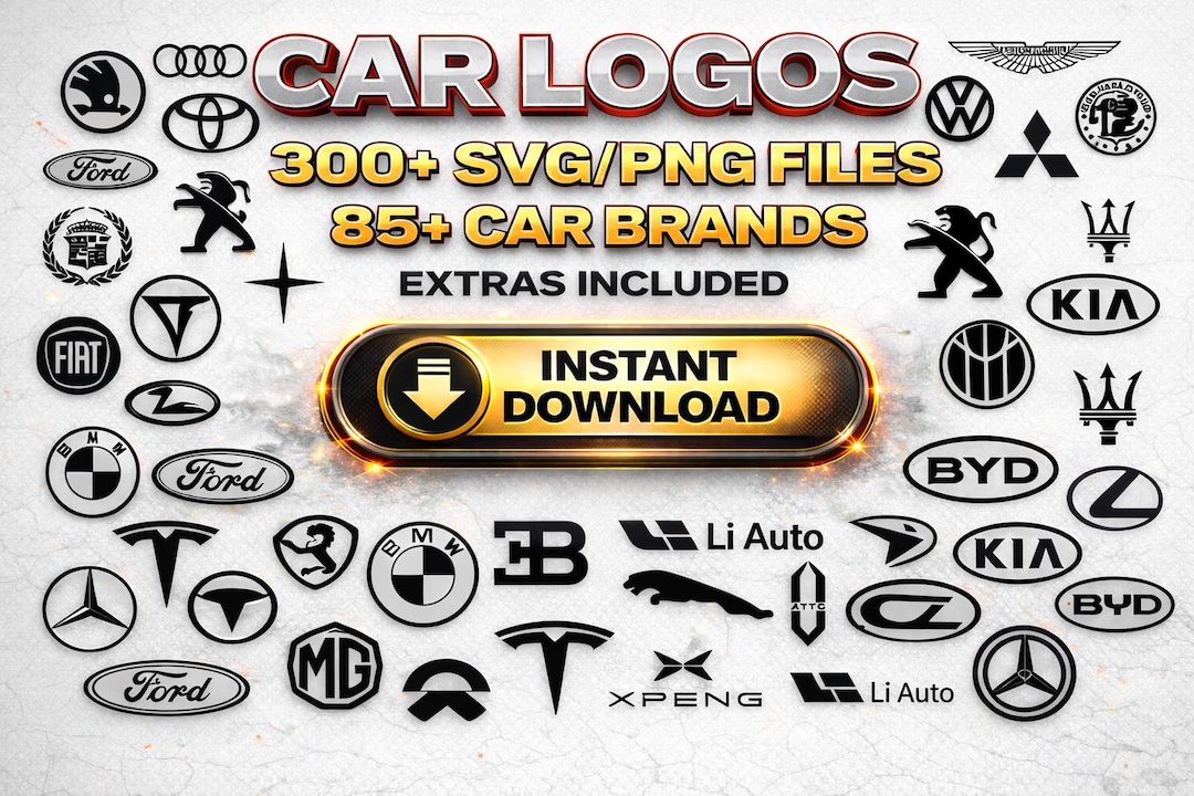 Car Logo SVG Bundle 300+ | 85+ Car Brands Logos PNG Transparent | Auto ...