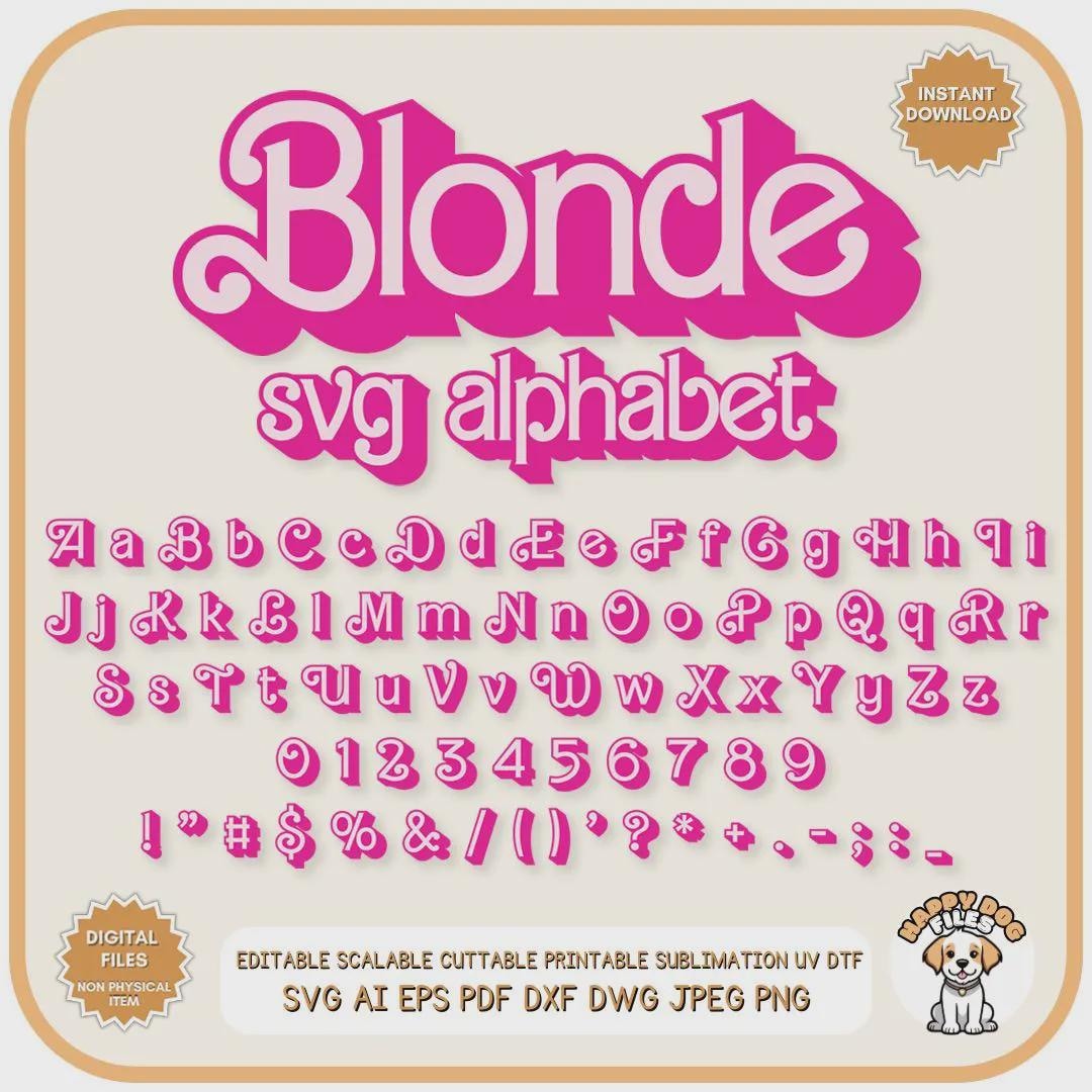 Retro Blonde Alphabet SVG File Layered, Retro Doll Alphabet Png High ...
