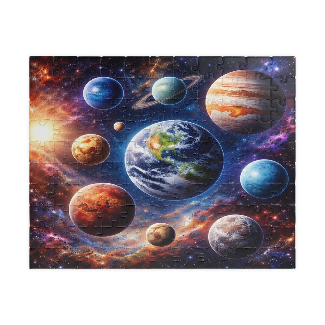 Solar System Planets Puzzle 252-piece | Space Galaxy Jigsaw - Etsy