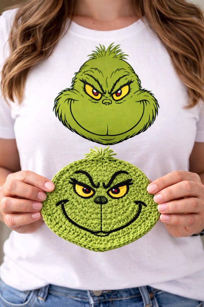 Festive Amigurumi Grinch Coaster Crochet Pattern - Instant Download ...