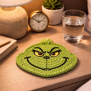 Festive Amigurumi Grinch Coaster Crochet Pattern - Instant Download ...