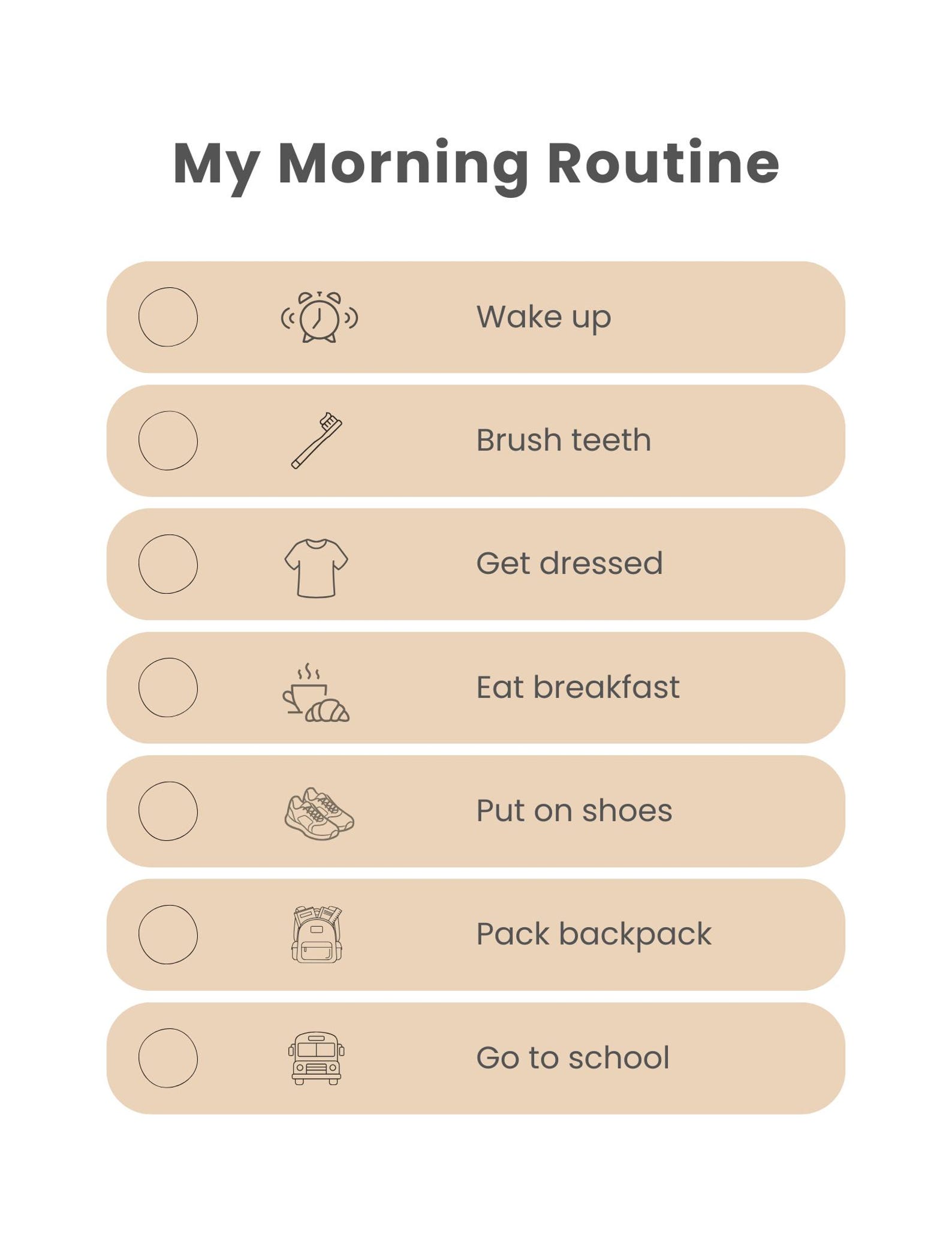 Kids Daily Routine Chart Printable | Morning & Bedtime Visual Schedule ...