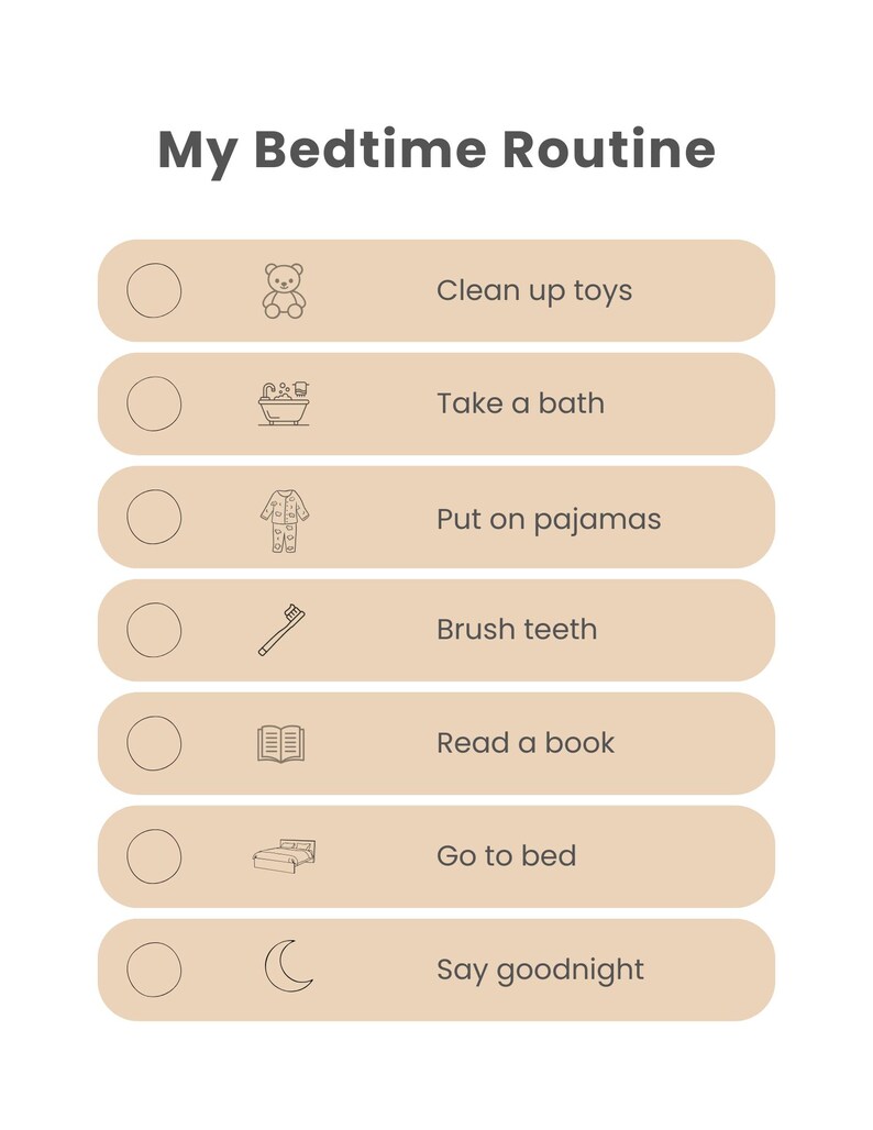 Kids Daily Routine Chart Printable | Morning & Bedtime Visual Schedule ...