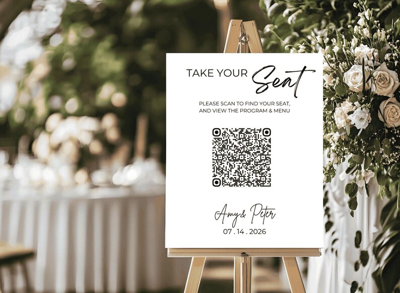 Interactive Wedding Seating Chart With QR Code | Search Guest Name ...