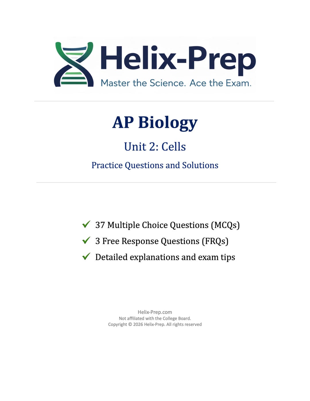 AP Biology Unit 2 Practice Questions | Exam Style Mcqs and Frqs With ...