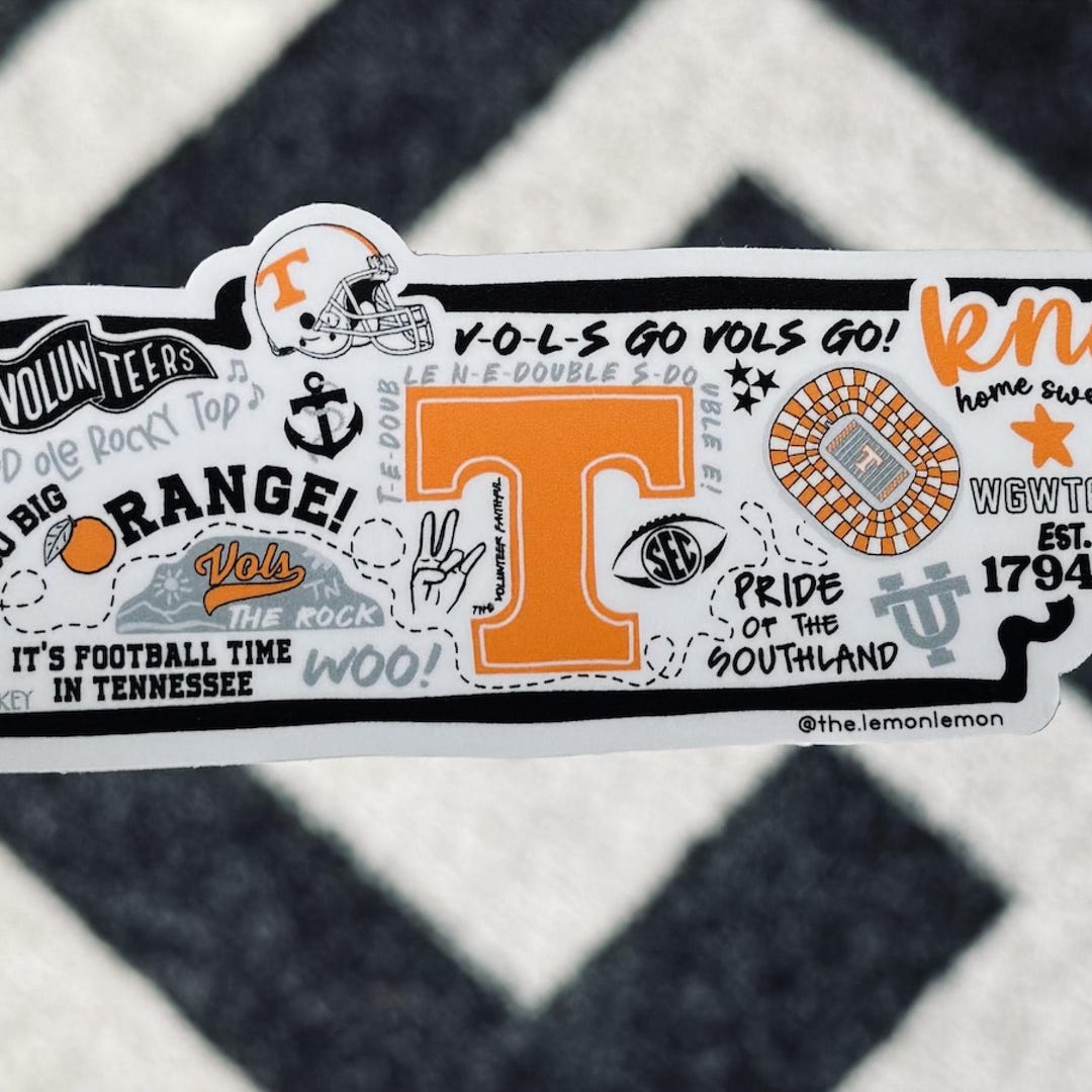 Tennessee State Collage Sticker • TN Football Fan Gift • Vinyl Decal ...