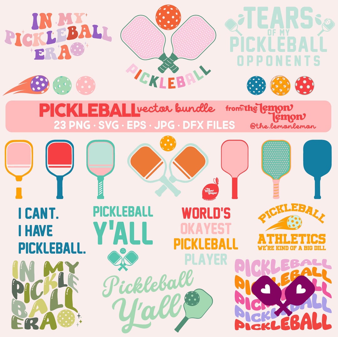 Pickleball Vector Bundle | Pickleball SVG PNG DFX Jpg Eps | Sports ...