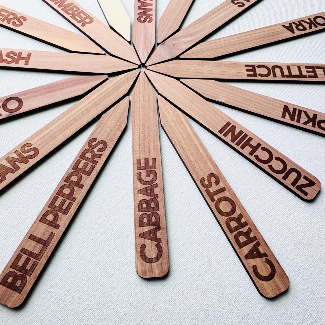Wood Cedar Garden Markers • Engraved Plant Stake Marker • Personalized ...
