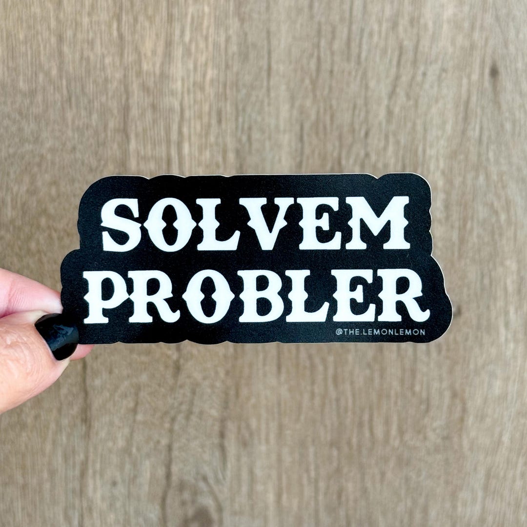 Solvem Probler Black & White Sticker Vinyl Sticker, Laptop Sticker ...