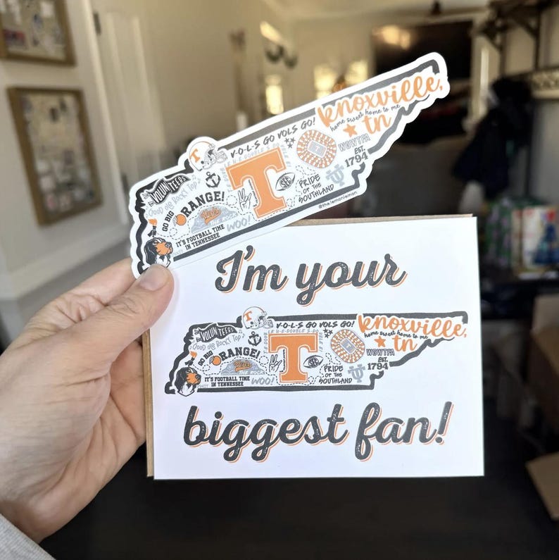 Tennessee State Collage Sticker • TN Football Fan Gift • Vinyl Decal ...