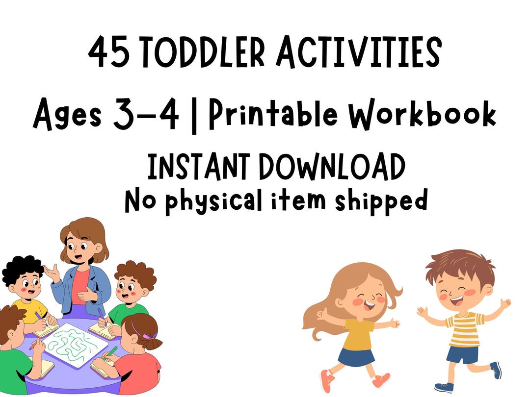 Toddler Activity Workbook (45 Pages) – Ages 3–4 - Etsy