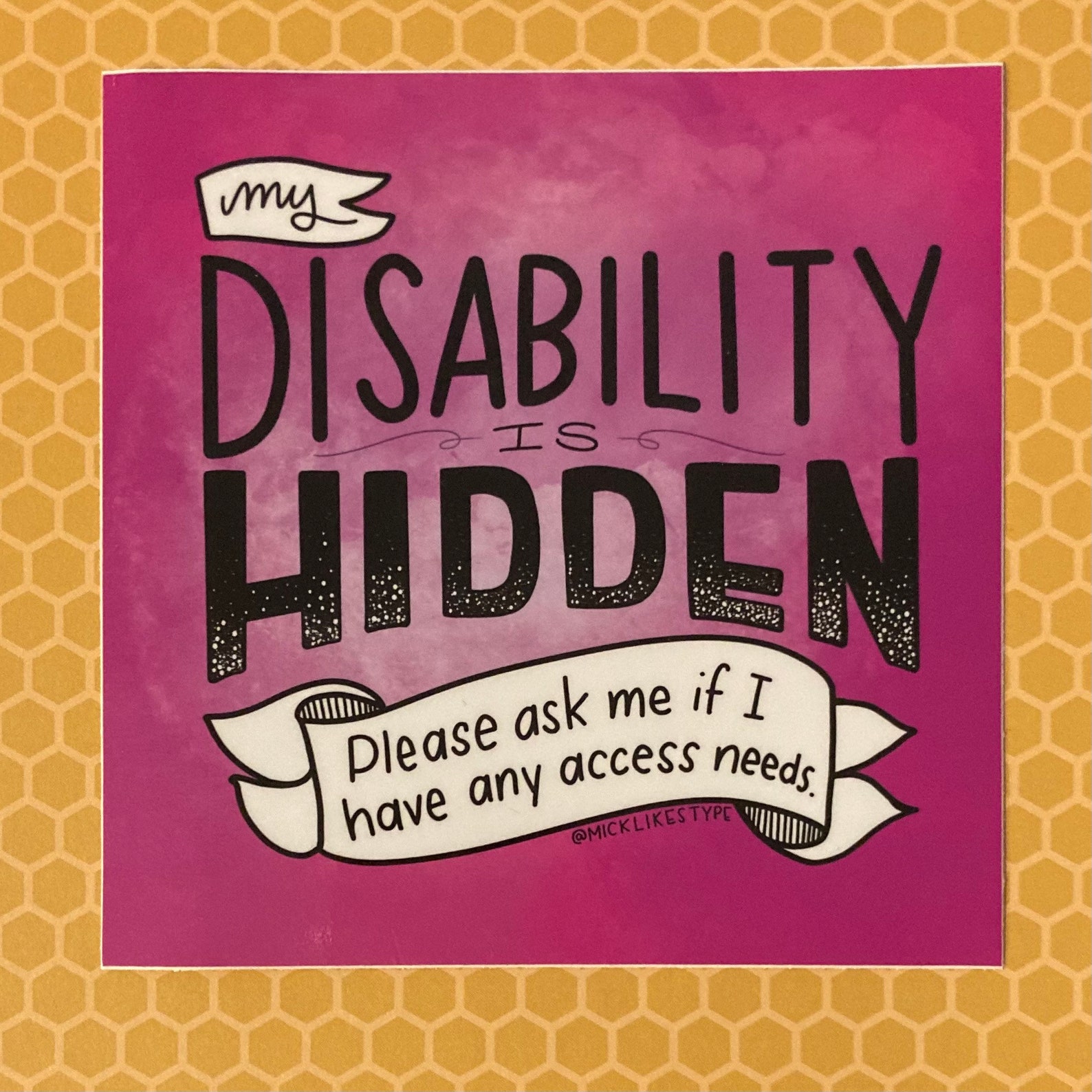 Hidden Disability / Invisibility Disability Sticker 5 | Etsy