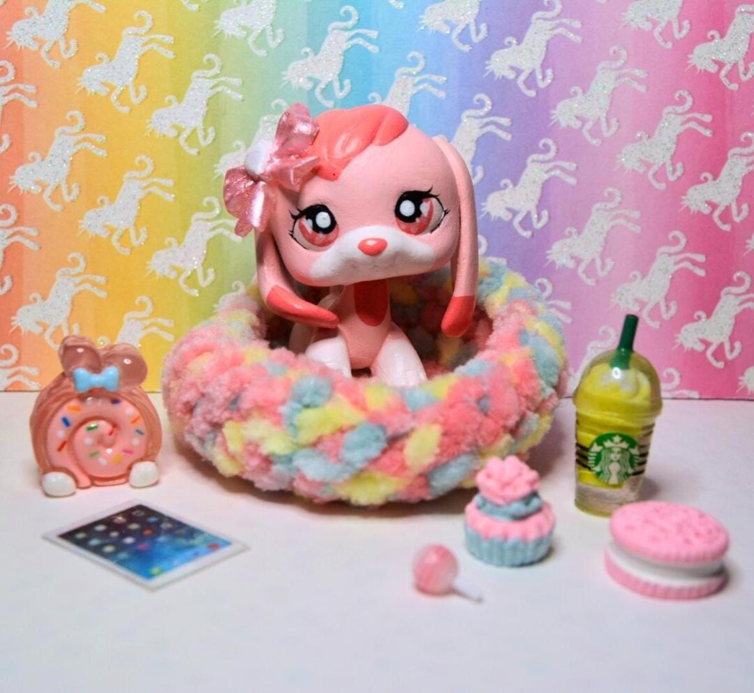 Custom Littlest Pet Shop Beagle, Pink OOAK LPS Dog With Accessories - Etsy
