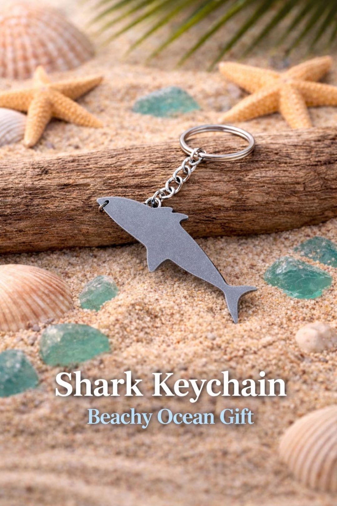 Shark Keychain – Ocean Animal Keyring, Beachy Gift for Shark Lovers ...
