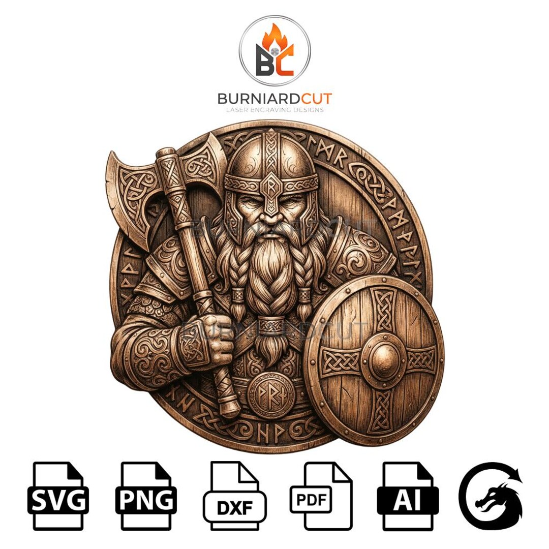 Dwarf Warrior Engraving Design – Laser Cut Files Svg Dxf Ai Png Pdf ...