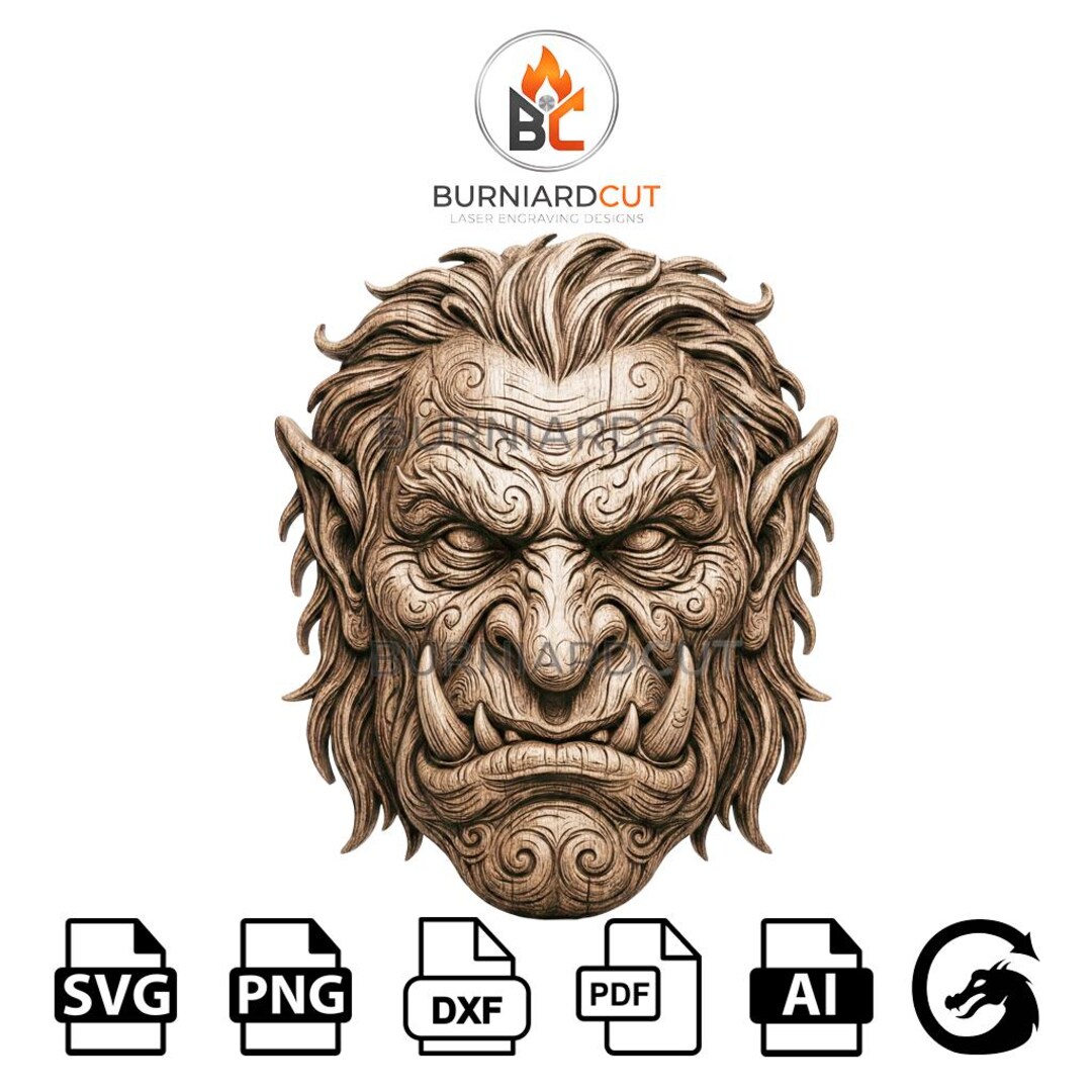 Fantasy Troll Face – 3D Illusion Laser Engraving Design | Dark Fantasy ...