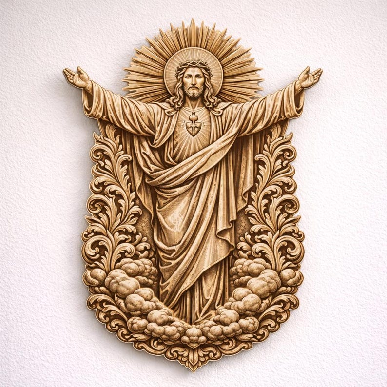Jesus Engraving Design – Laser Cut Files Svg Dxf Ai Png Pdf, Digital ...
