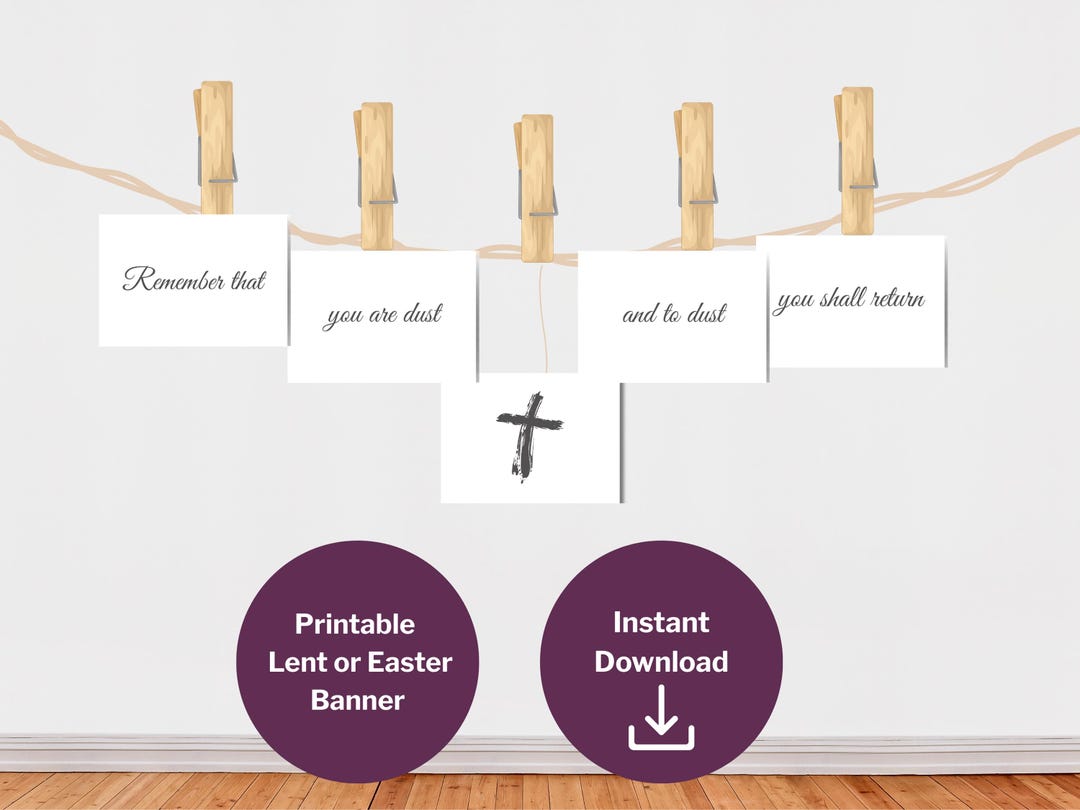 Ash Wednesday Printable Banner | Lent Garland | Easter Decor ...