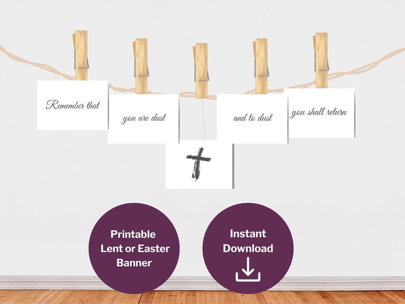 Ash Wednesday Printable Banner | Lent Garland | Easter Decor ...