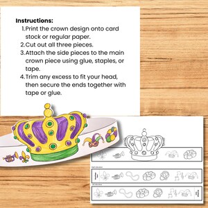 Mardi Gras Paper Crown | Color Your Own Party Hat | Kid's Printable ...