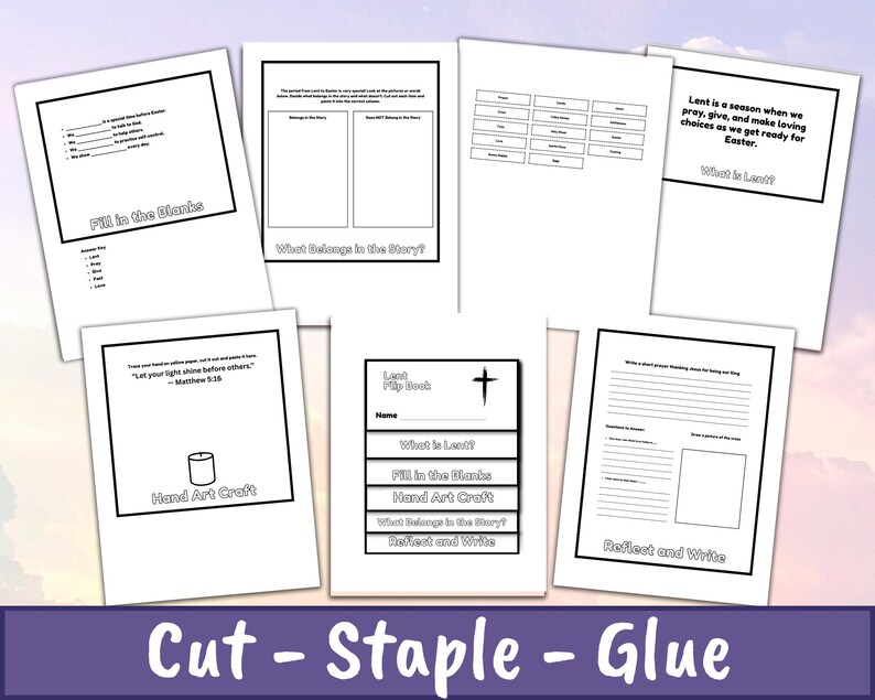 Lent Flip Book, Christian Kids Activities, Lenten Sunday School Craft ...